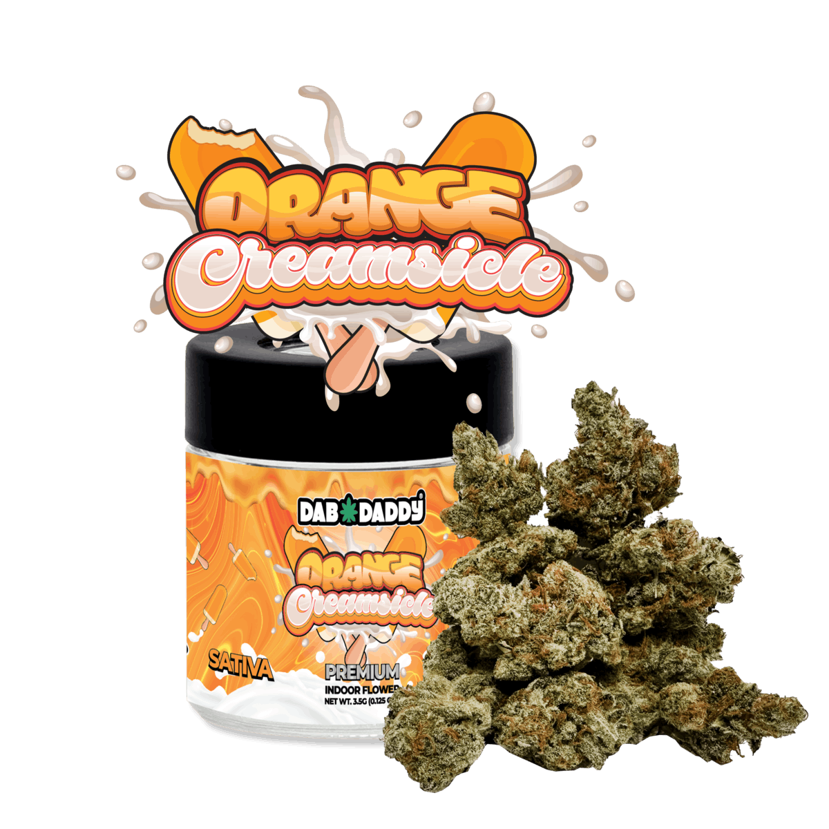Orange Creamsicle Flower 3.5g Flowers : Dab Daddy